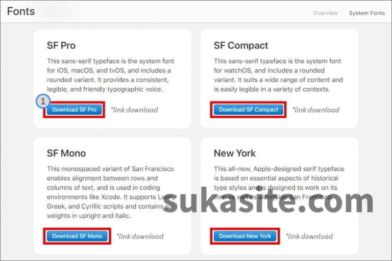 Instal Font SF Pro Apple di Windows